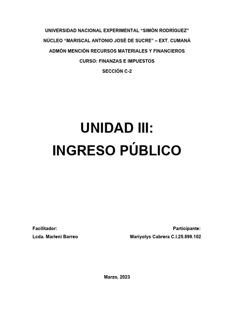 Ingresos Públicos: Definición y Fuentes | PDF | Producto Interno Bruto ...