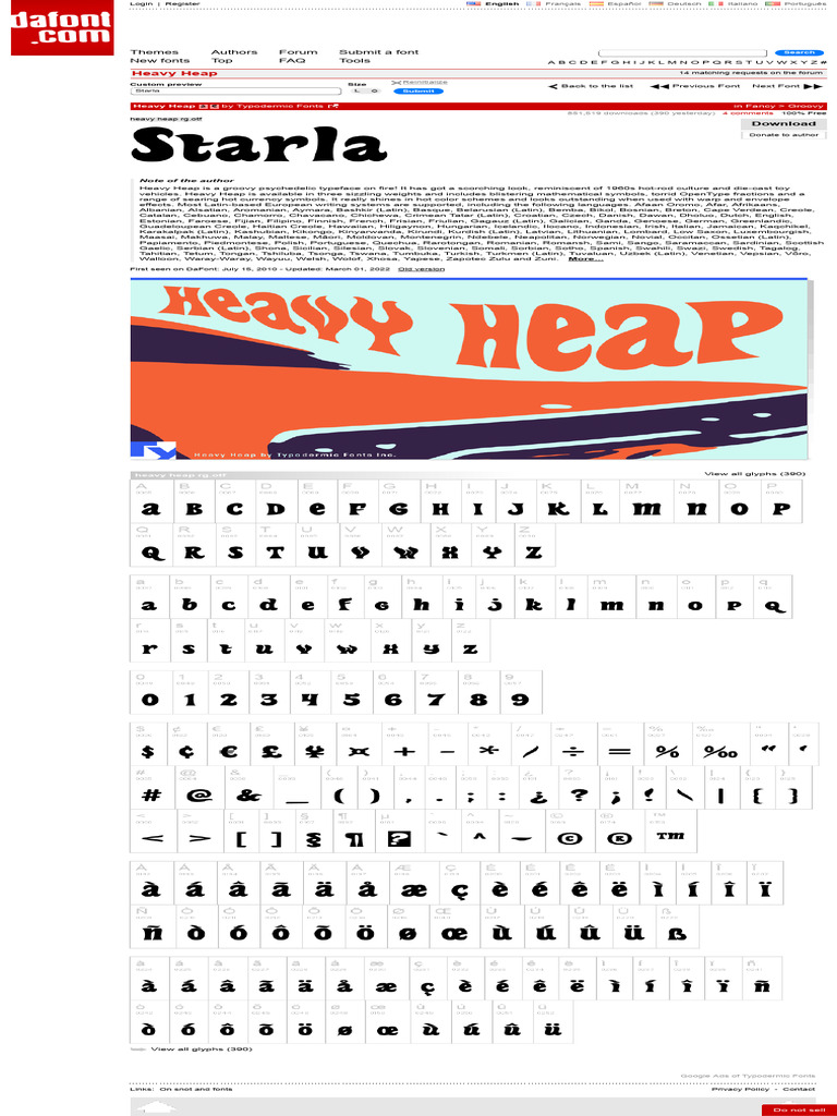 Heavy Heap Font | PDF | Human Communication | Languages Of Europe