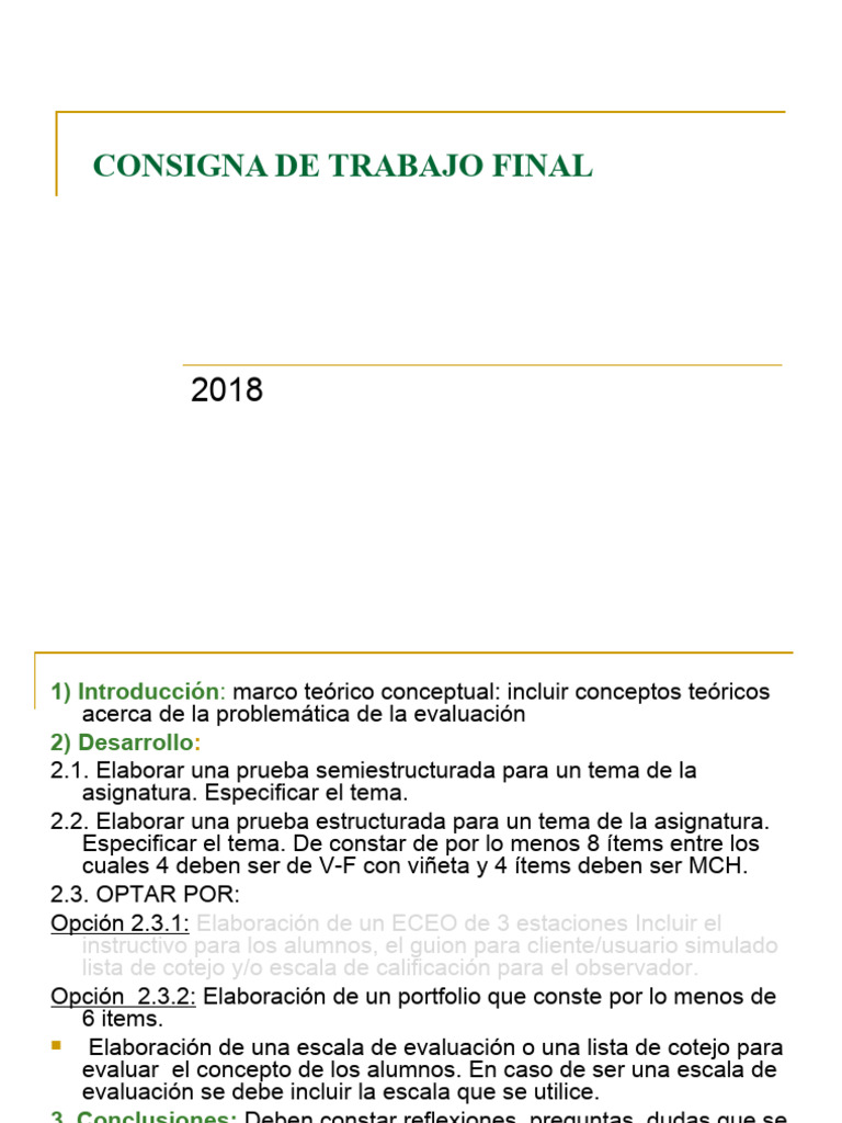 Consigna de Trabajo Final | PDF