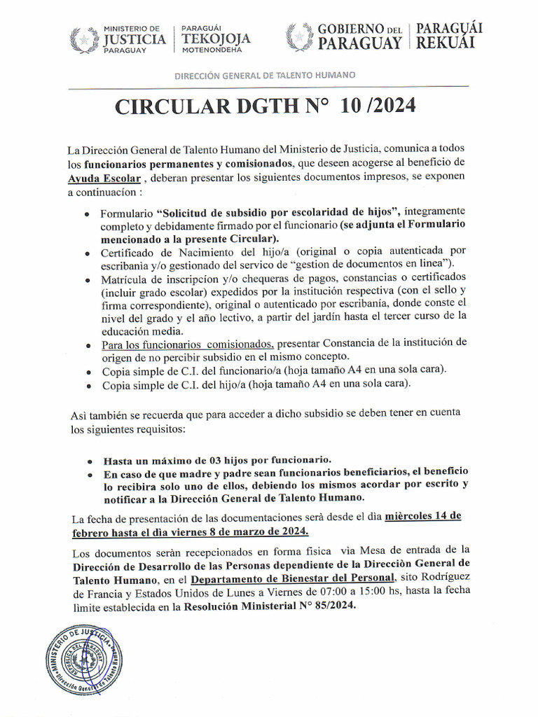 Circular DGTH 10-2024 | PDF