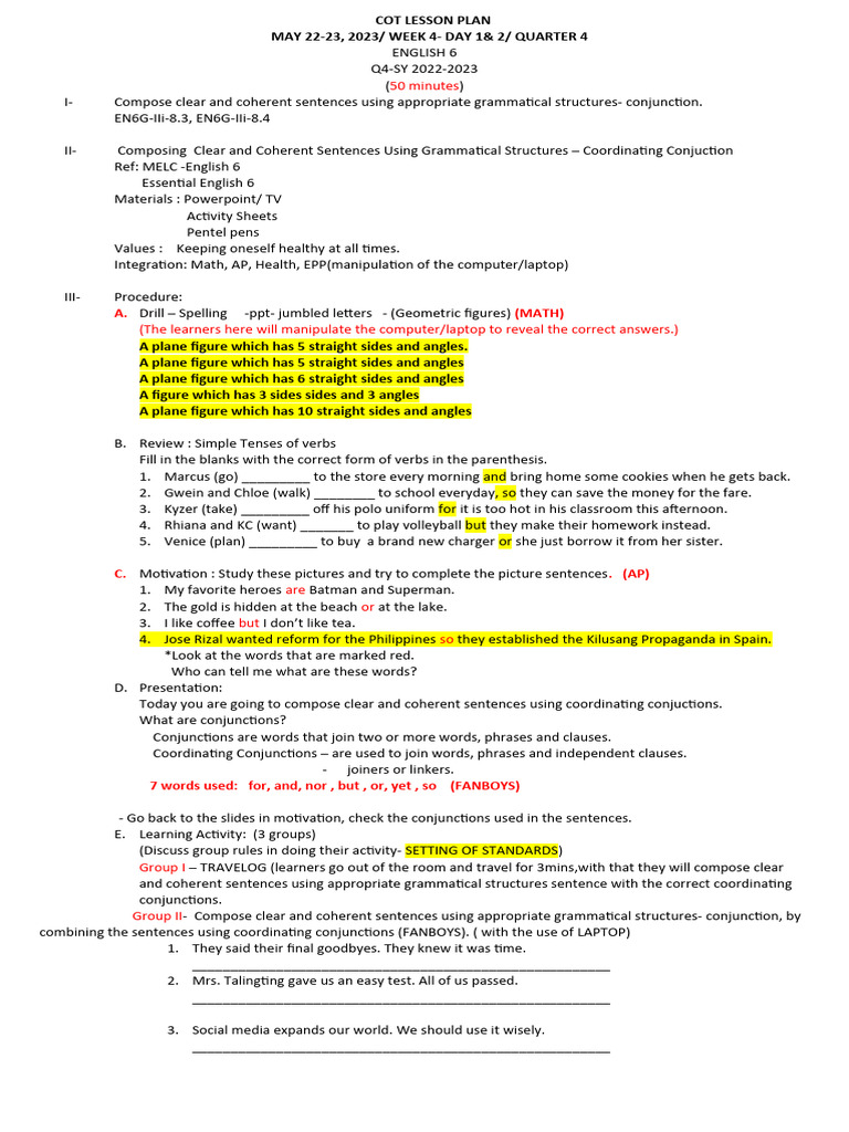 COT LP 2 English 6-q4 | PDF
