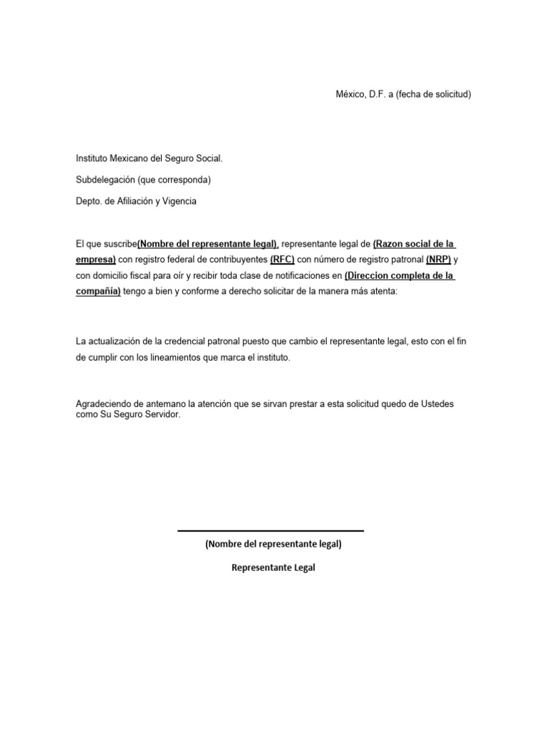 Solicitud de Actualización de Credencial Patronal | PDF