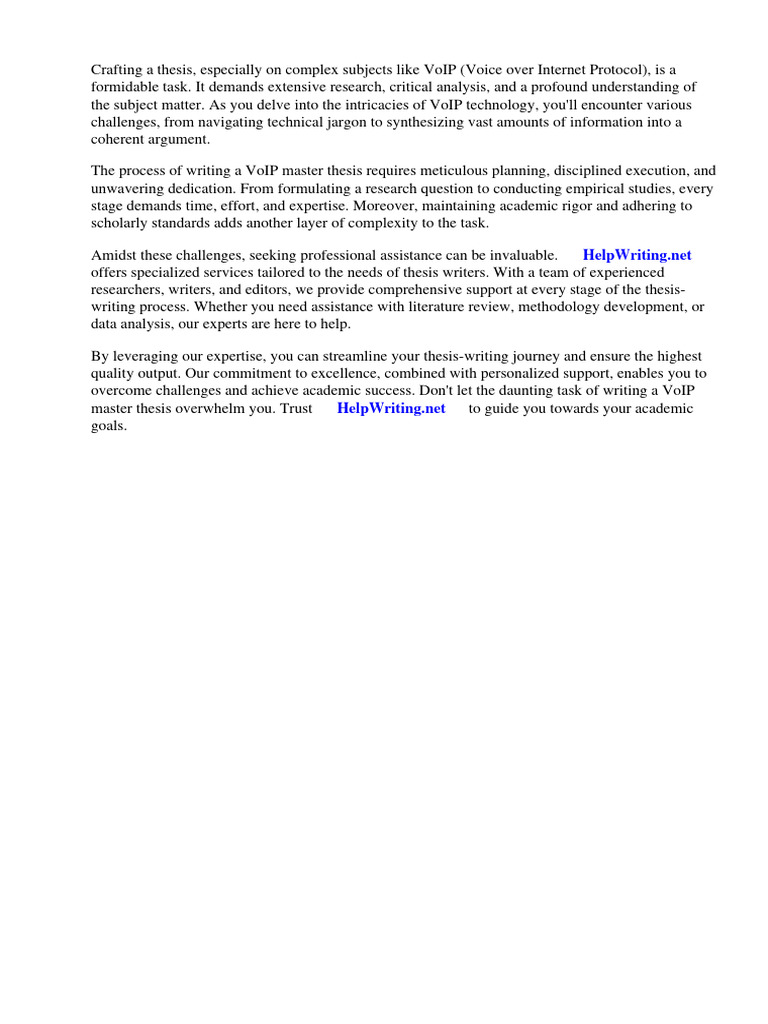 Voip Master Thesis | PDF | Session Initiation Protocol | Transmission ...
