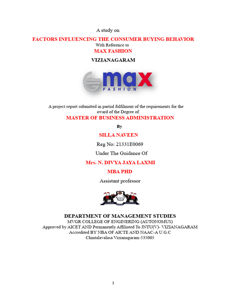 Max Project Pdf21331E0069 Nav55 | PDF | Consumer Behaviour | Behavior