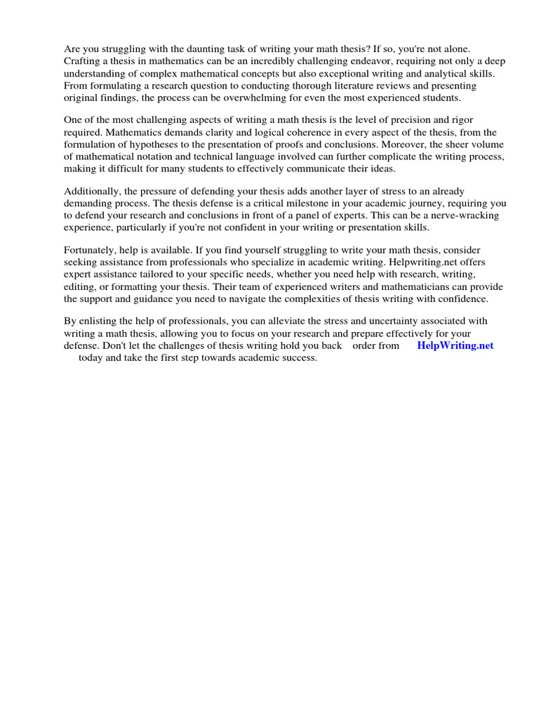 Math Thesis Defense | PDF | Thesis | Mathematics