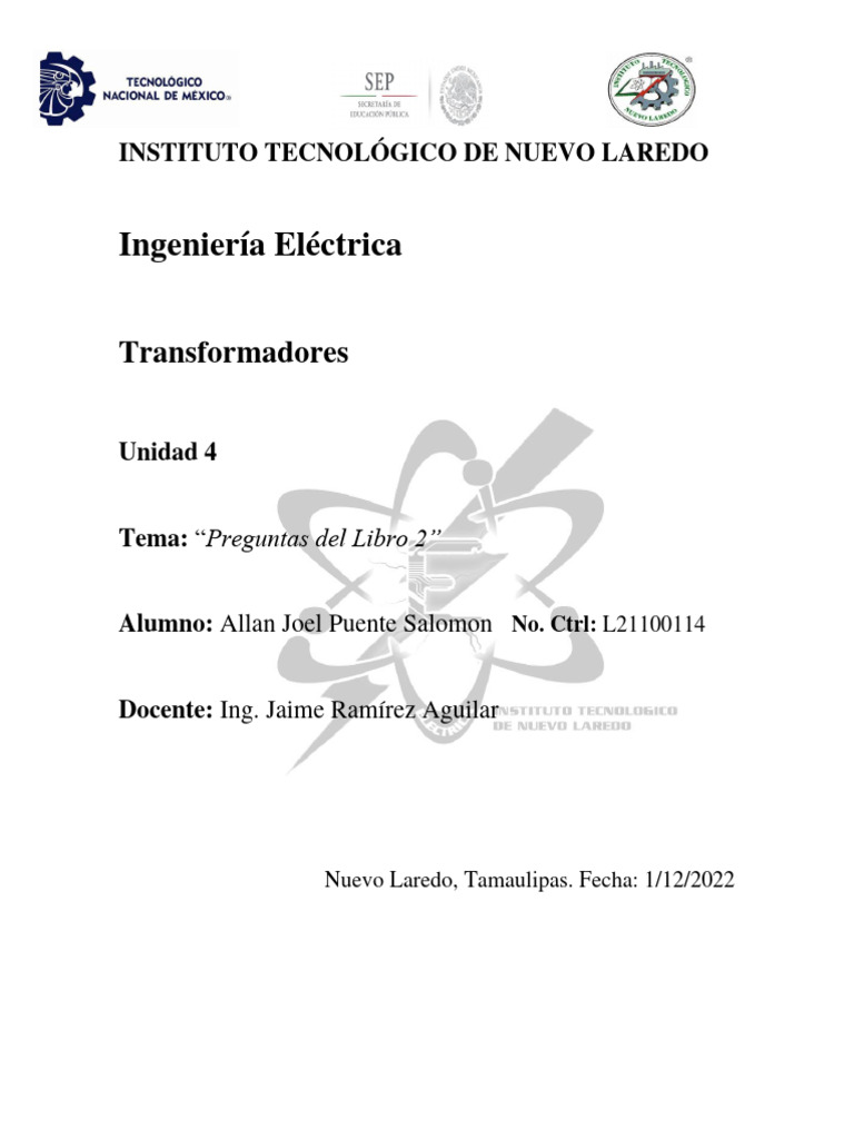 Preguntas Del Libro Final | PDF | Transformador | Inductor