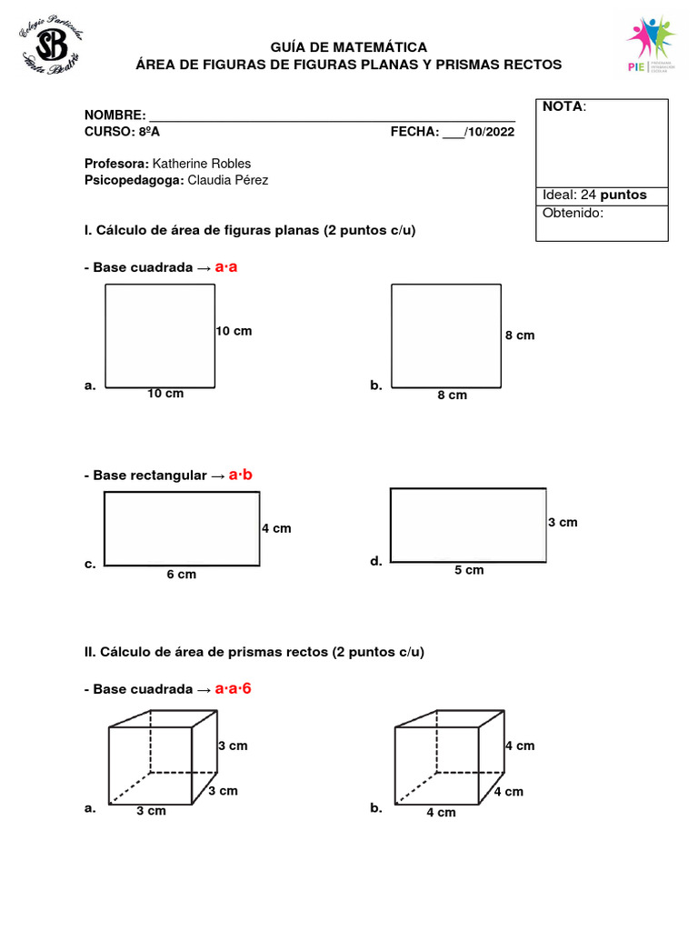 Guía Área 8ºa | PDF