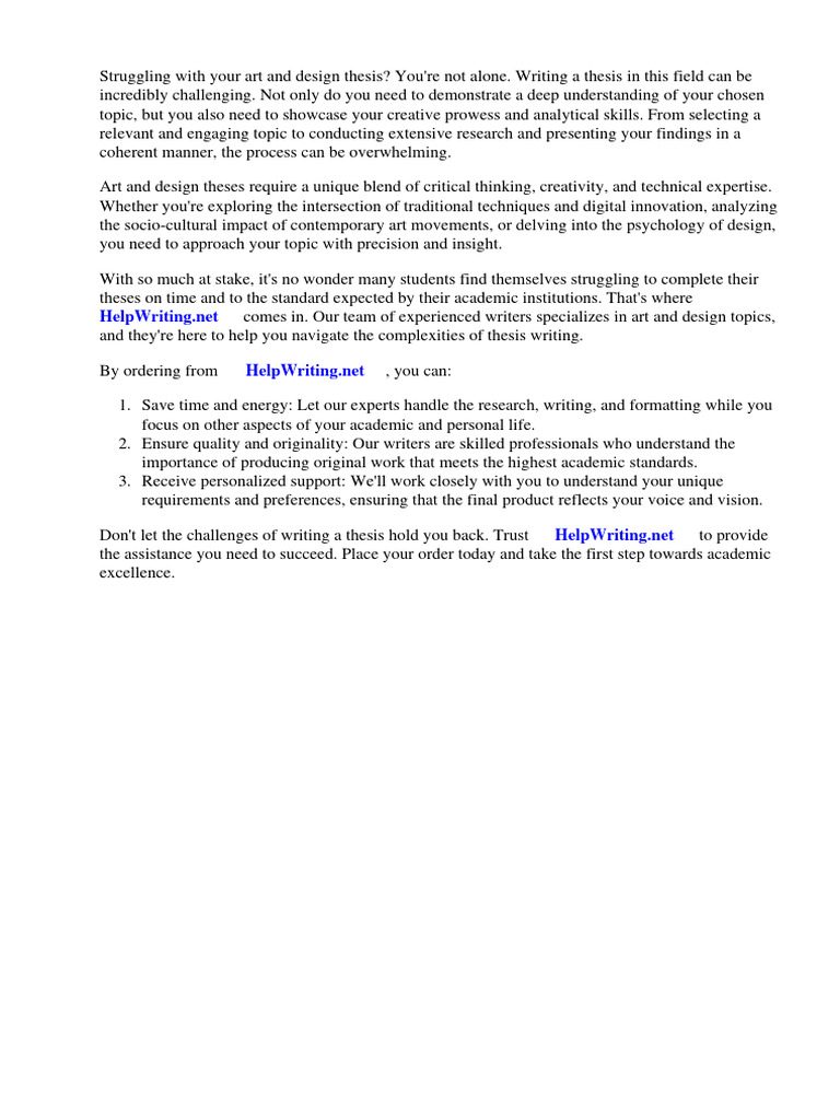 Art and Design Thesis Topics | PDF | Thesis | Creativity