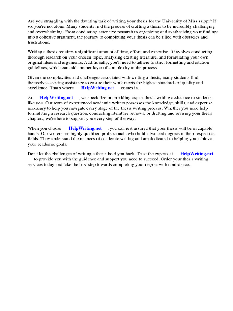 University of Mississippi Thesis | PDF | Service Level Agreement | Thesis