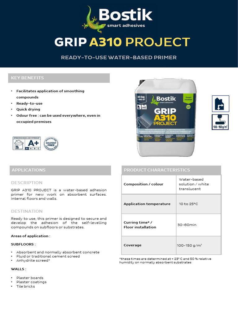 TDS Grip A310 Project | Download Free PDF | Concrete | Plaster