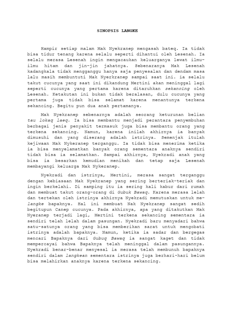 Sinopsis Langke | PDF