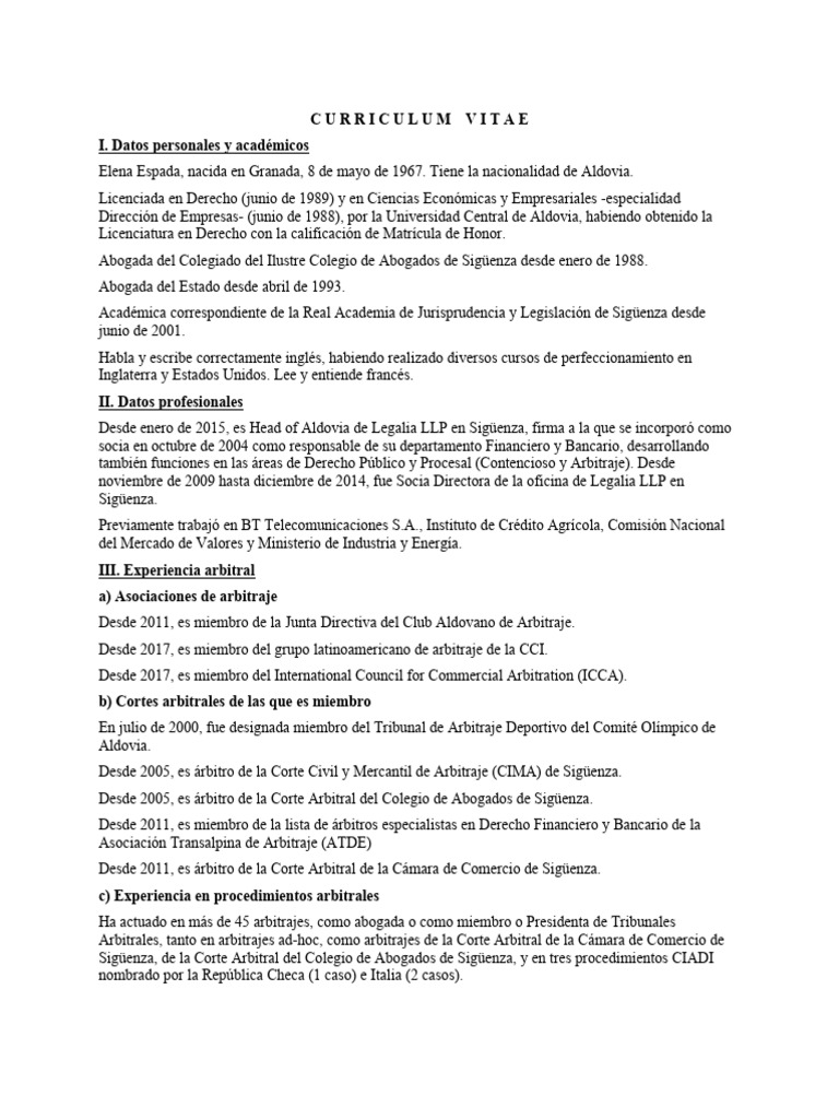 CV Elena Espada | PDF