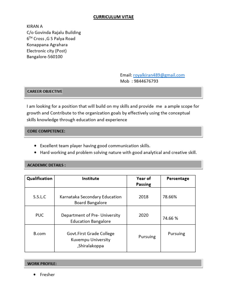 Sample Resume | PDF | Cognition
