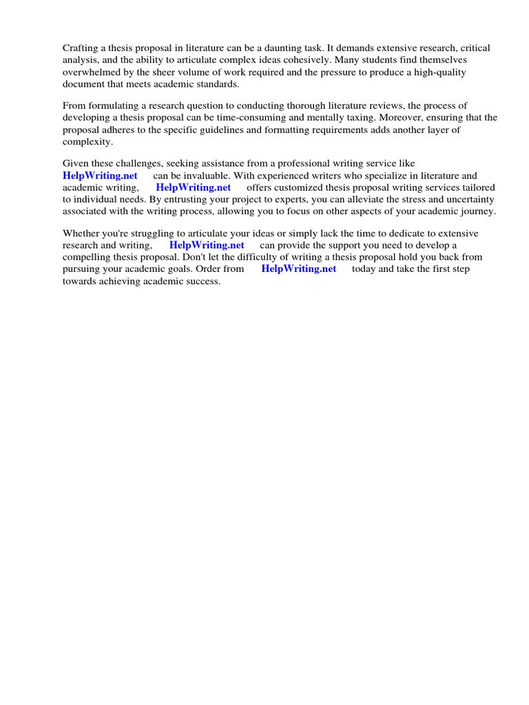 Sample Thesis Proposal Literature | PDF | Thesis | Methodology Sample Thesis Proposal Literature | PDF | Thesis | Methodology