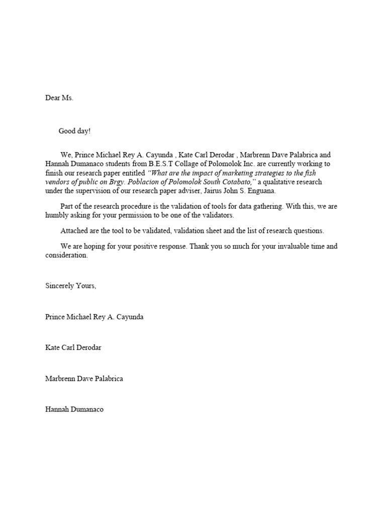 Validation Letter | PDF