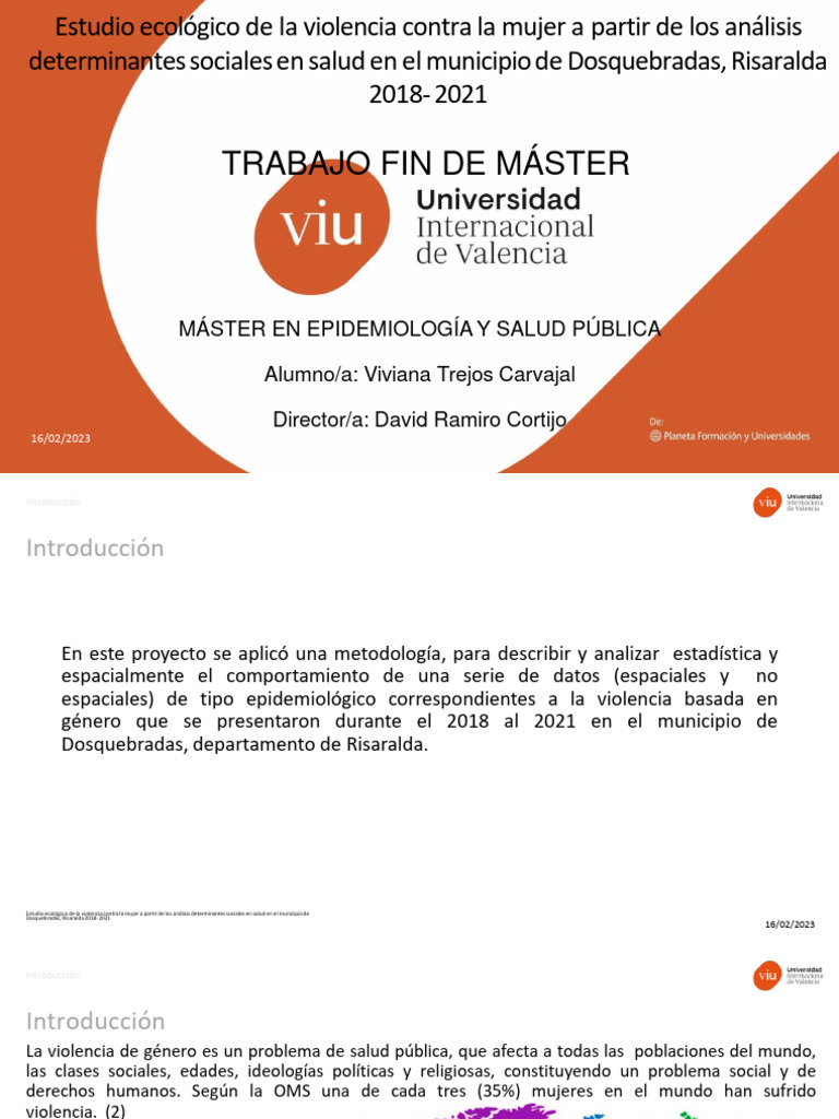 Plantilla PowerPoint TFM VTC 2023 | PDF | La violencia contra las ...