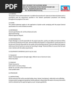 Work Method Statement For Plastering | PDF | Masonry | Plaster