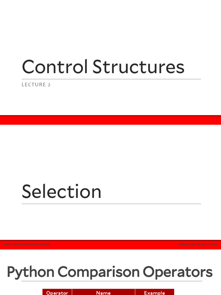 Python Programming - Lecture 2 (Control Structures) (1) | PDF | Control ... Python Programming - Lecture 2 (Control Structures) (1) | PDF | Control ...