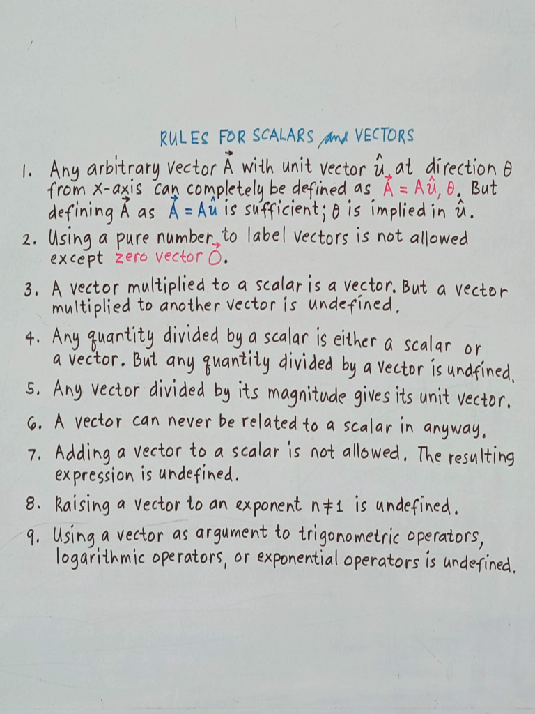Slide06 Rules For Scalars and Vectors | PDF