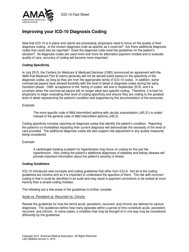 Icd10 Improving Diagnosis Coding 0 | PDF | Chronic Condition | Hypothyroidism