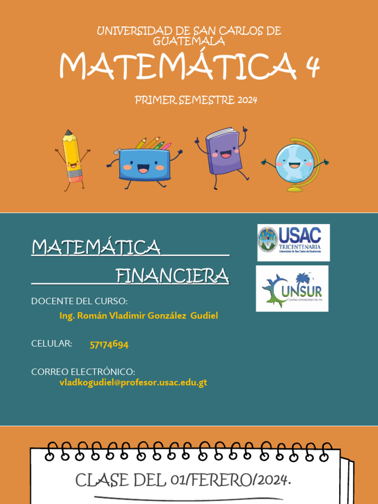 Presentacion 1 INTRODUCCION AL CURSO Mate 4-2024 | PDF