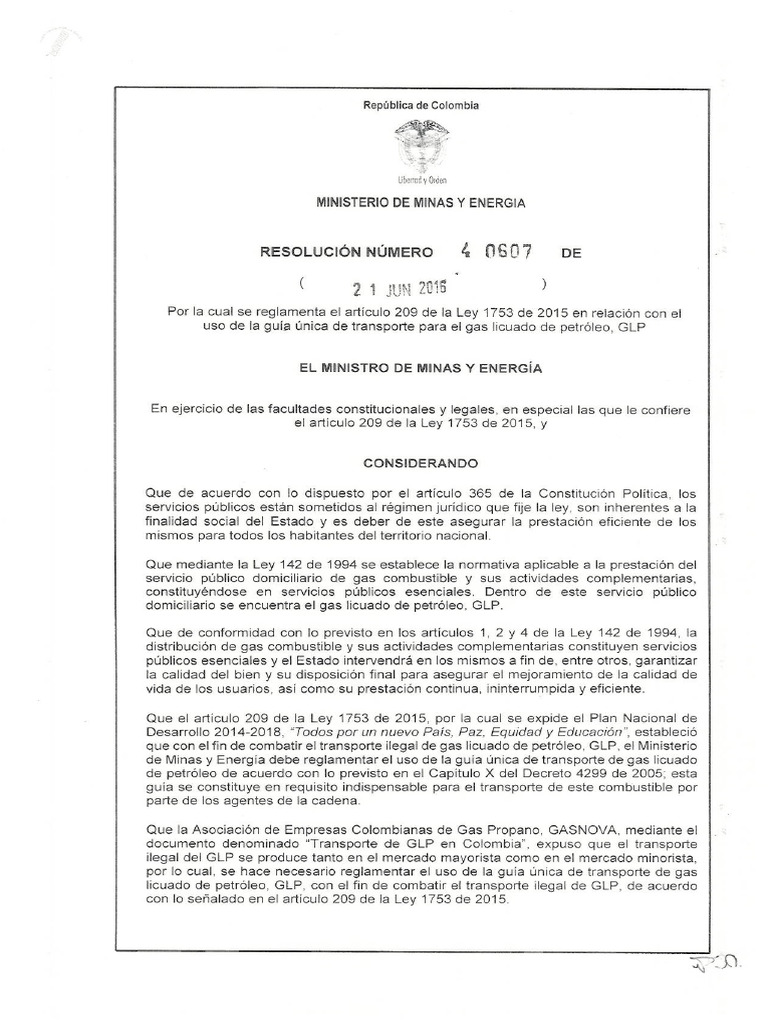 37109-Resolución 40607 Del 21 de Junio de 2016 | PDF