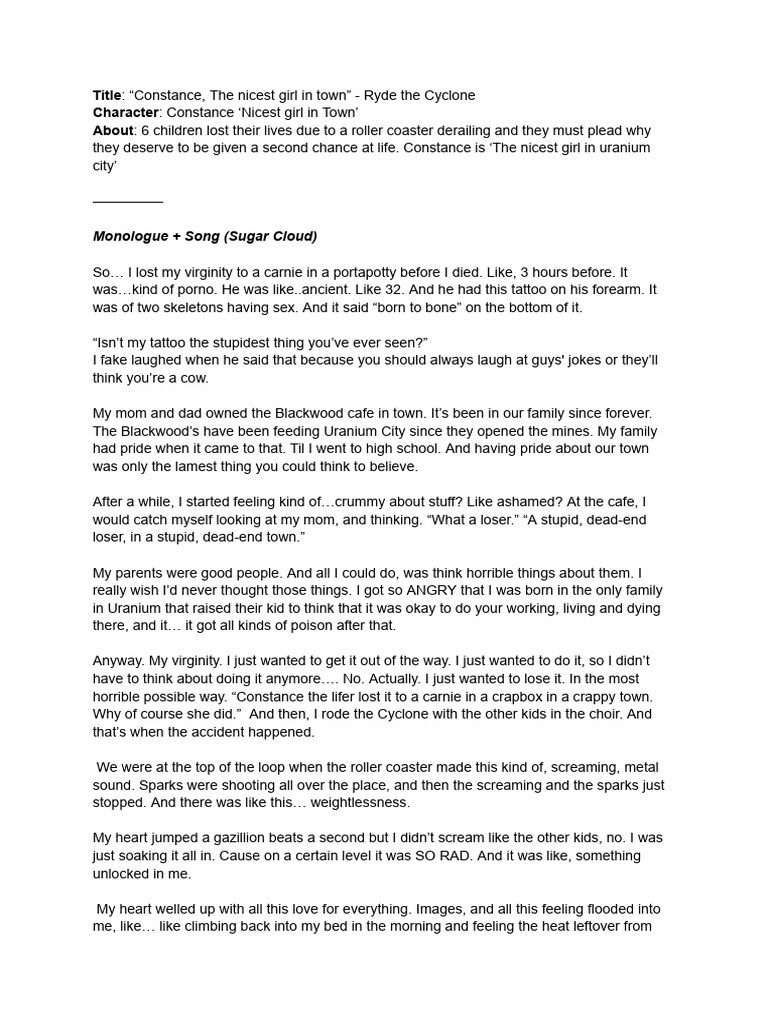Constance's Monologue: Life After Death | PDF | Theseus | Minotaur