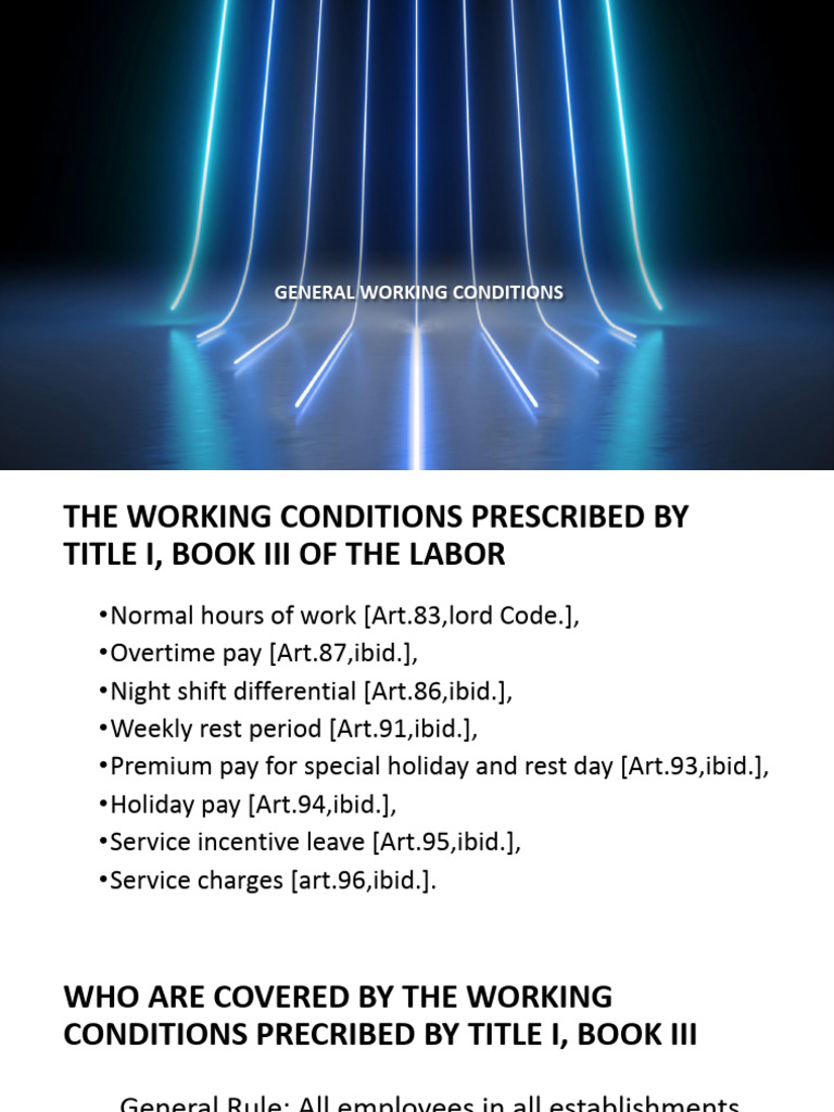 3.1 General Working Conditions (NEW) | PDF | Overtime | Employment