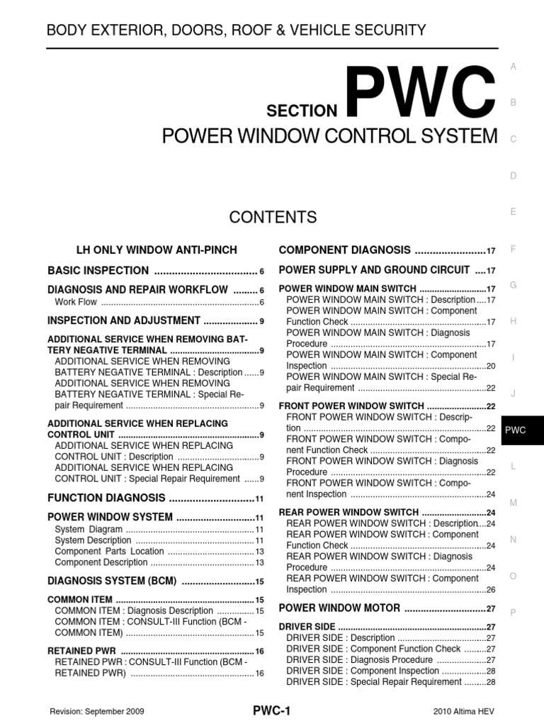 Power Window Control System: Section | PDF | Airbag | Medical Diagnosis
