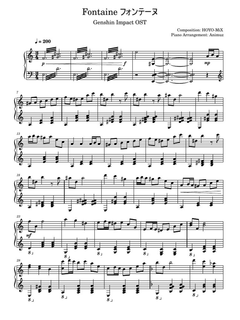 Fontaine partitura | PDF