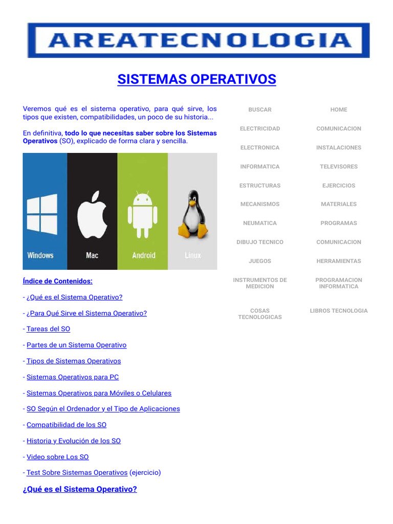 Sistemas Operativos Tipos de Sistemas Operativos Usos e Historia ...