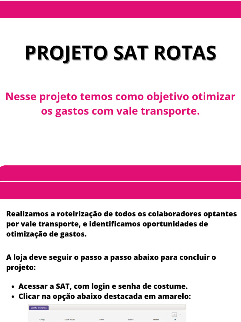 PASSO A PASSO PROJETO SAT ROTAS | PDF
