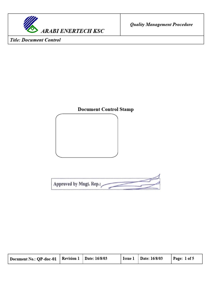QP-doc-01 | PDF | Quality Management | Specification (Technical Standard)
