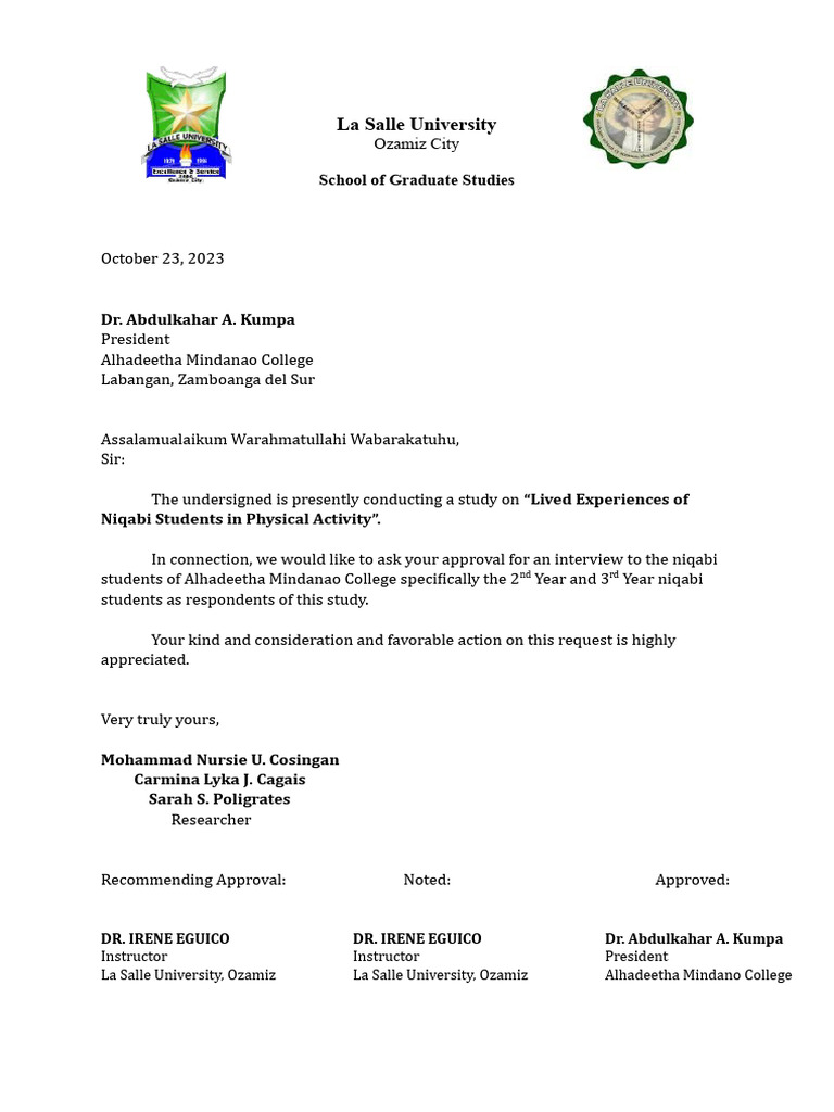 Letter For Conducting Interview | PDF