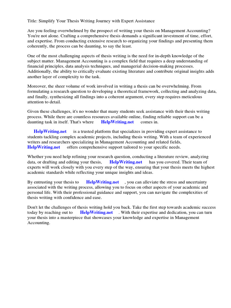 Thesis Management Accounting PDF | PDF | Accounting | Thesis