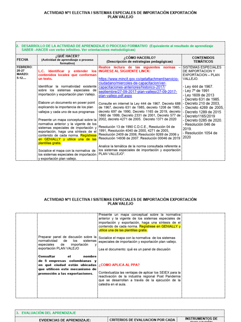 Actividad 1 Plan Vallejo | Descargar gratis PDF | Aprendizaje | Cognición
