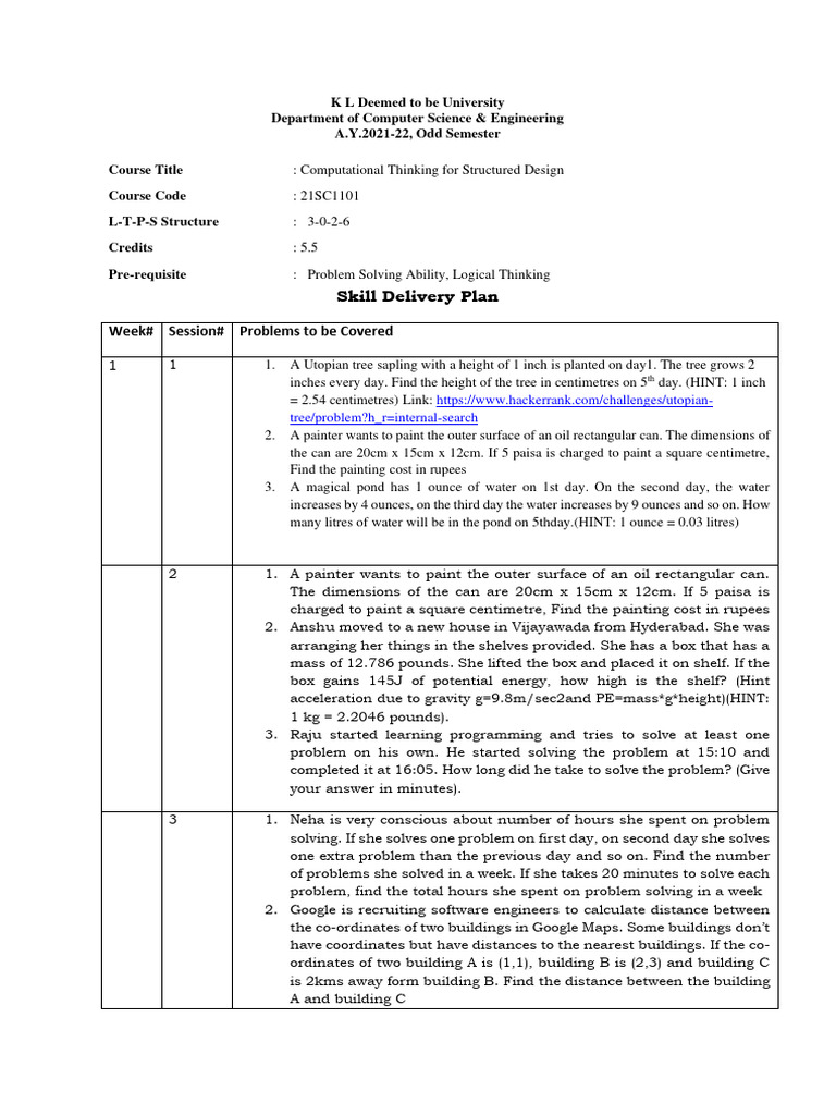21SC1101-S-Delivery Plan | PDF | Body Mass Index | Computer Programming