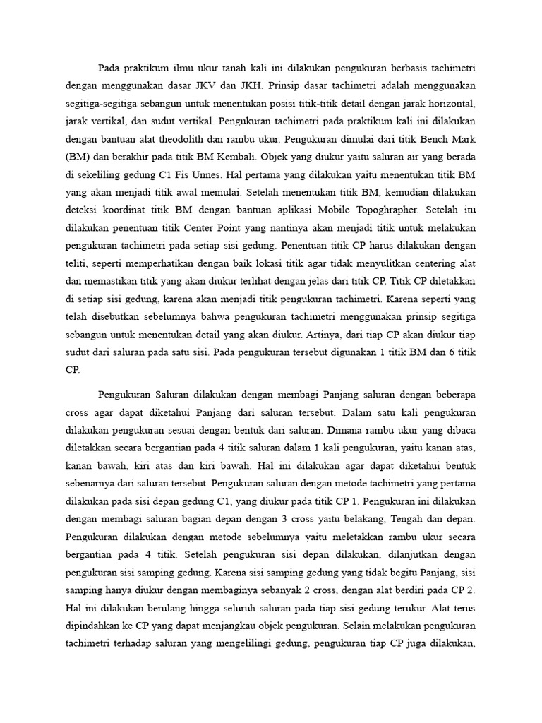 Analisis Laprak Tachimetri | PDF