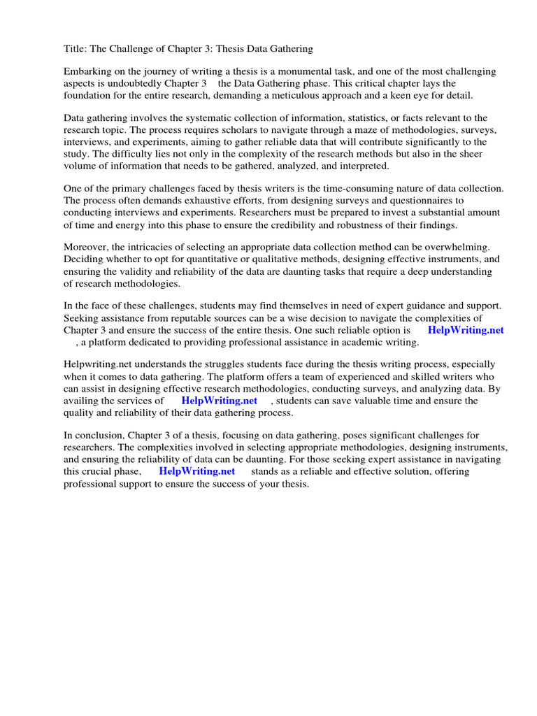 Chapter 3 Thesis Data Gathering | PDF | Methodology | Survey Methodology