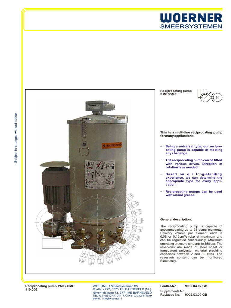 Woerner | PDF | Pump | Electric Motor