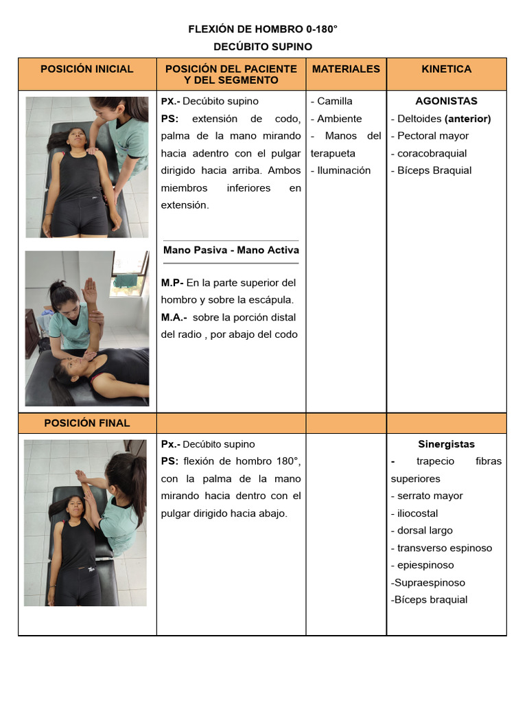 Guía de Ejercicios de Flexión de Hombro | PDF | Codo | Hombro