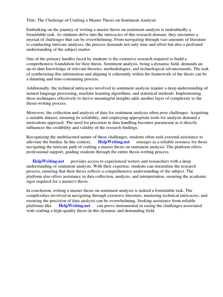 Master Thesis Sentiment Analysis | Download Free PDF | Machine Learning | Computing