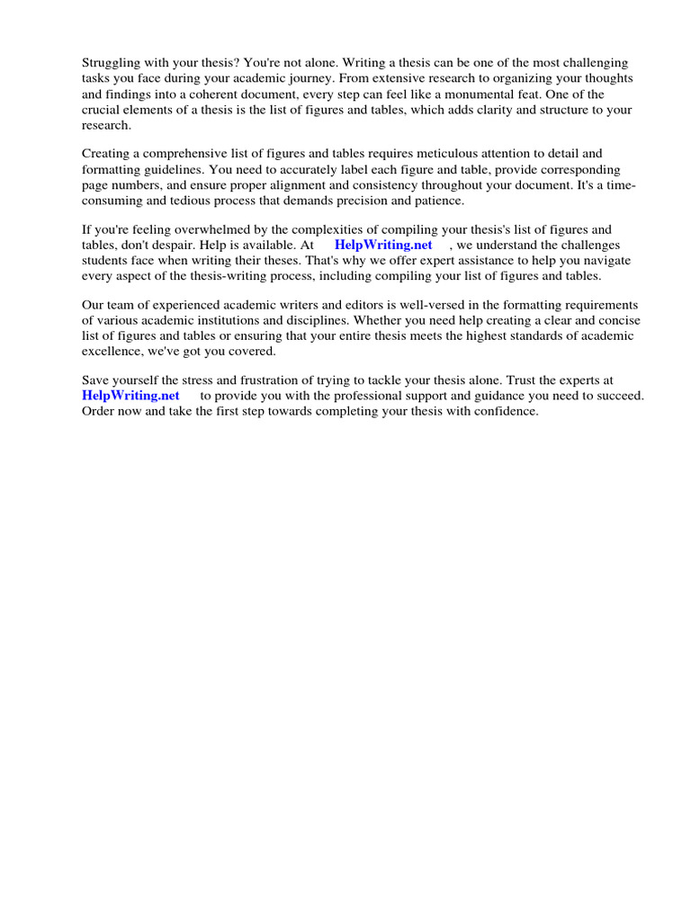 Thesis List of Figures and Tables | Download Free PDF | Thesis