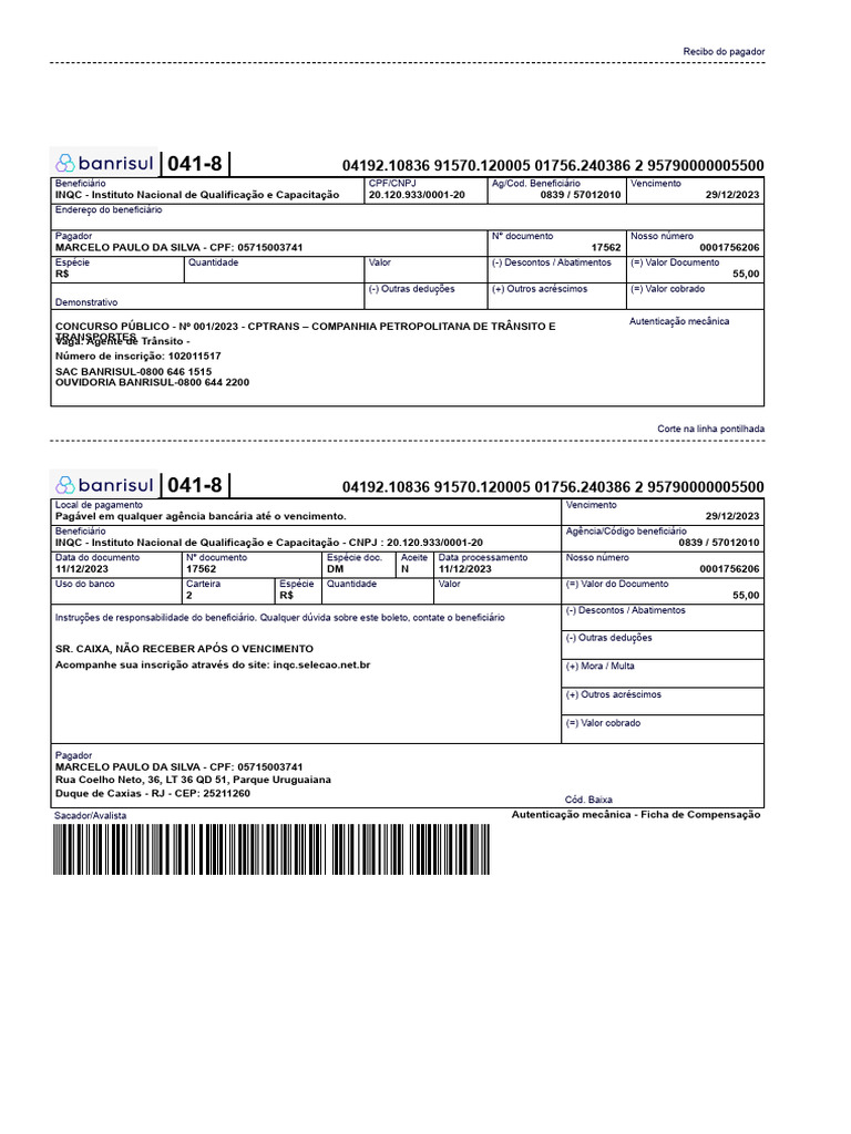 Boletos Marcelo | PDF