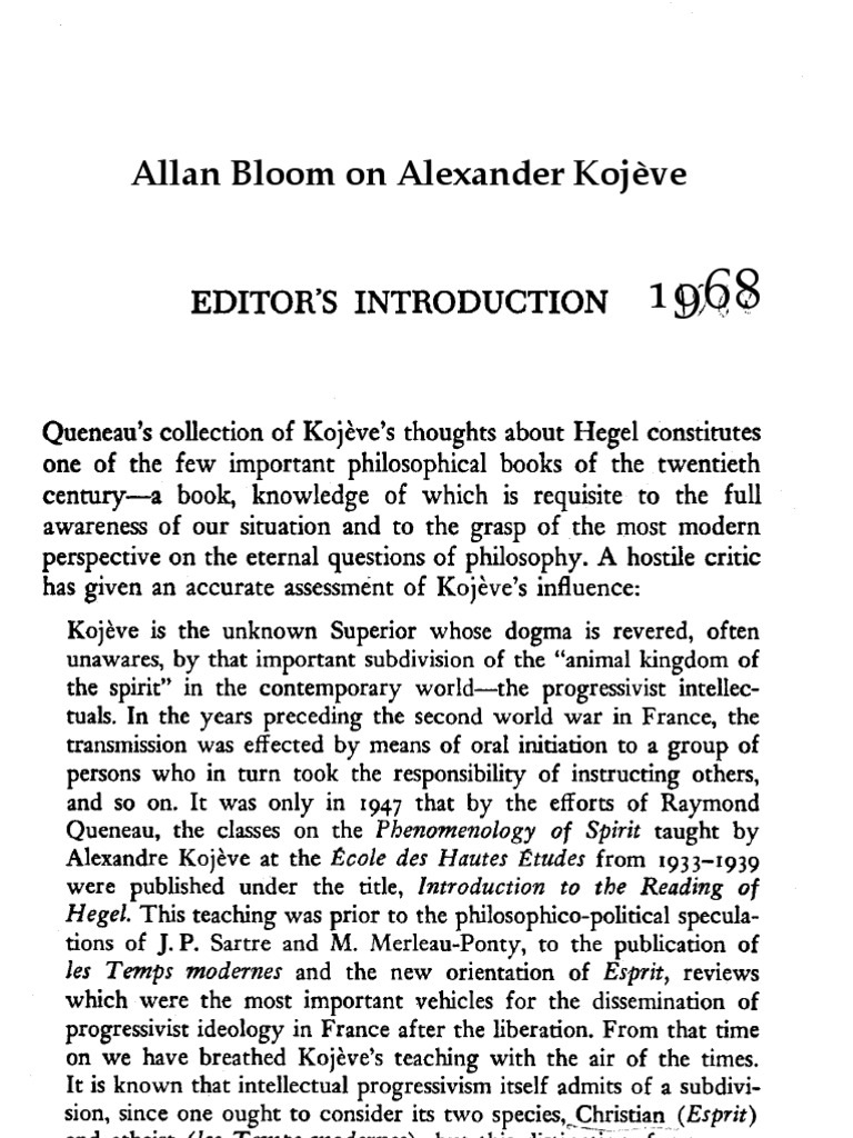 Kojève's Hegel: Philosophy and History | PDF | Georg Wilhelm Friedrich ...