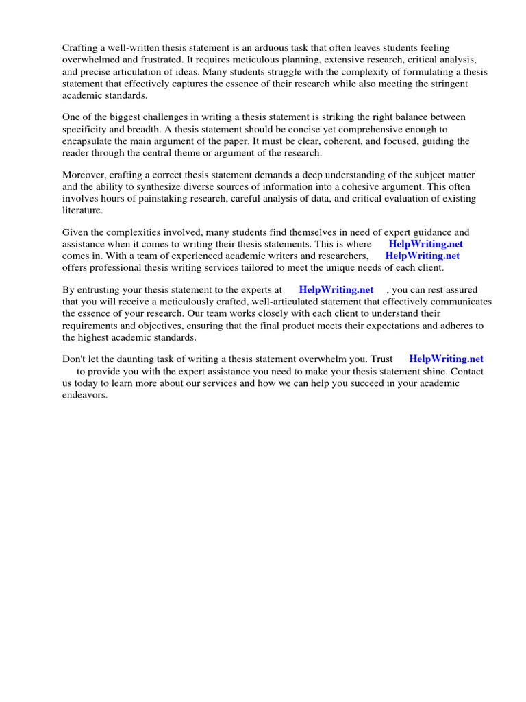 How To Make A Correct Thesis Statement | PDF