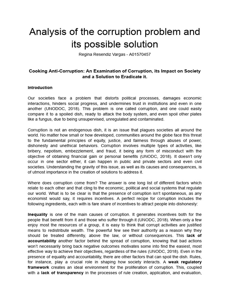 Analysis of The Corruption Problem and Its Possible Solution | PDF