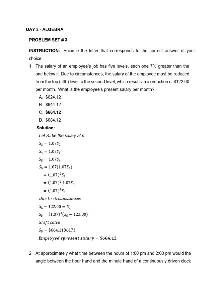 Mechanical Engineering Problems Set 3 Math | PDF | Area | Elementary Mathematics
