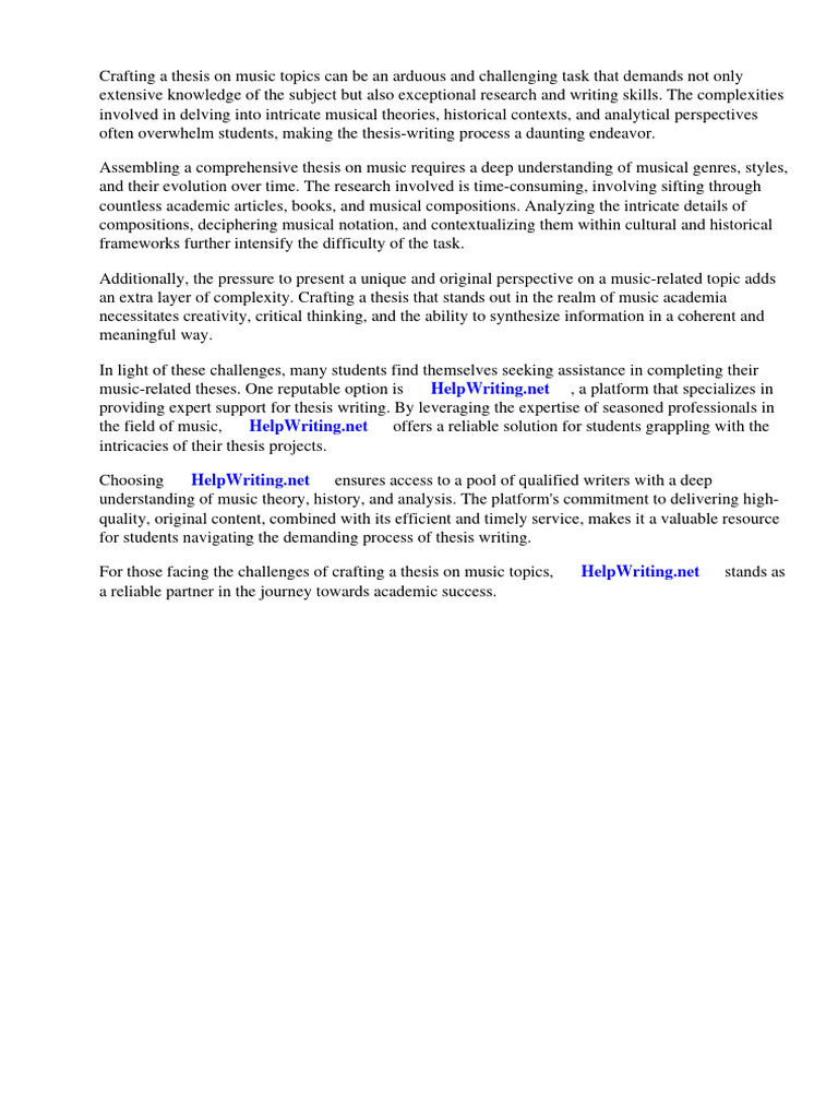 Thesis Music Topics | PDF
