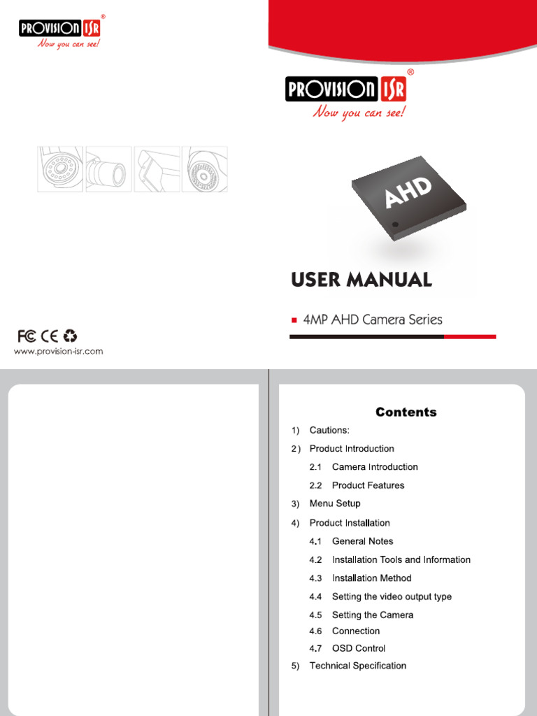 4MP AHD Camera User Manual | PDF